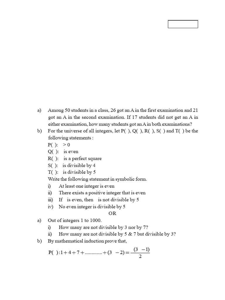 DISCREATE_MATHEMATHICS_PYQP | PDF | Variance | Probability Distribution