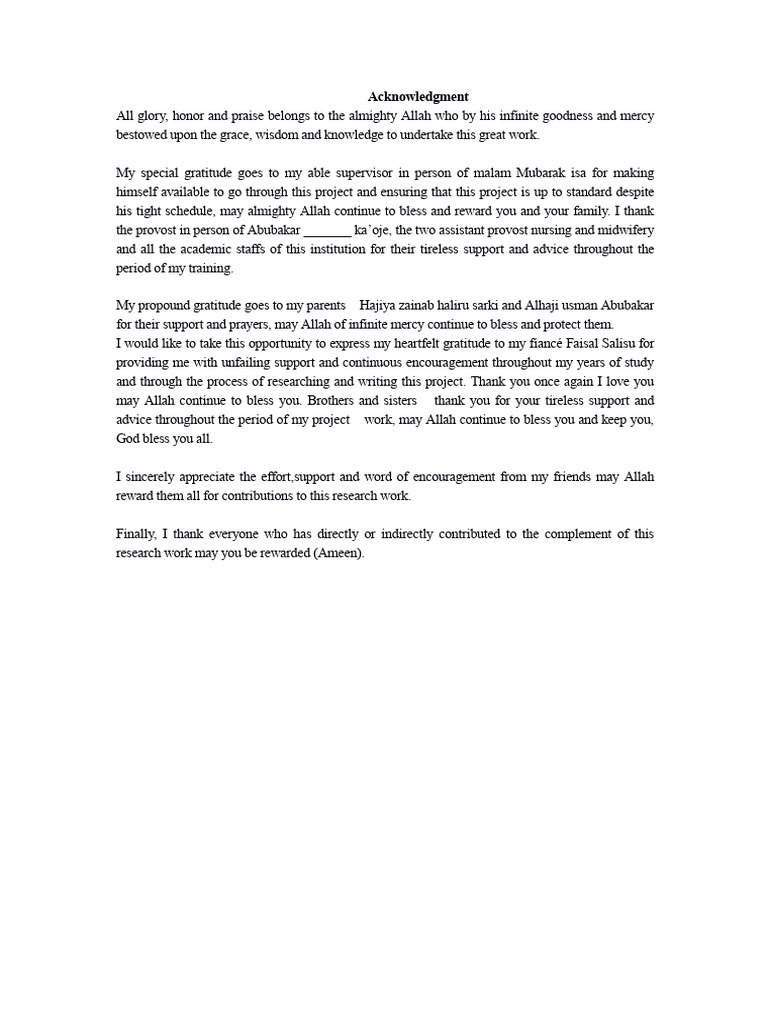 Acknowledgment 2 Pdf