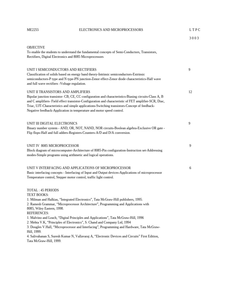 Electronics and Microprocessors | PDF | Electronics | Transistor