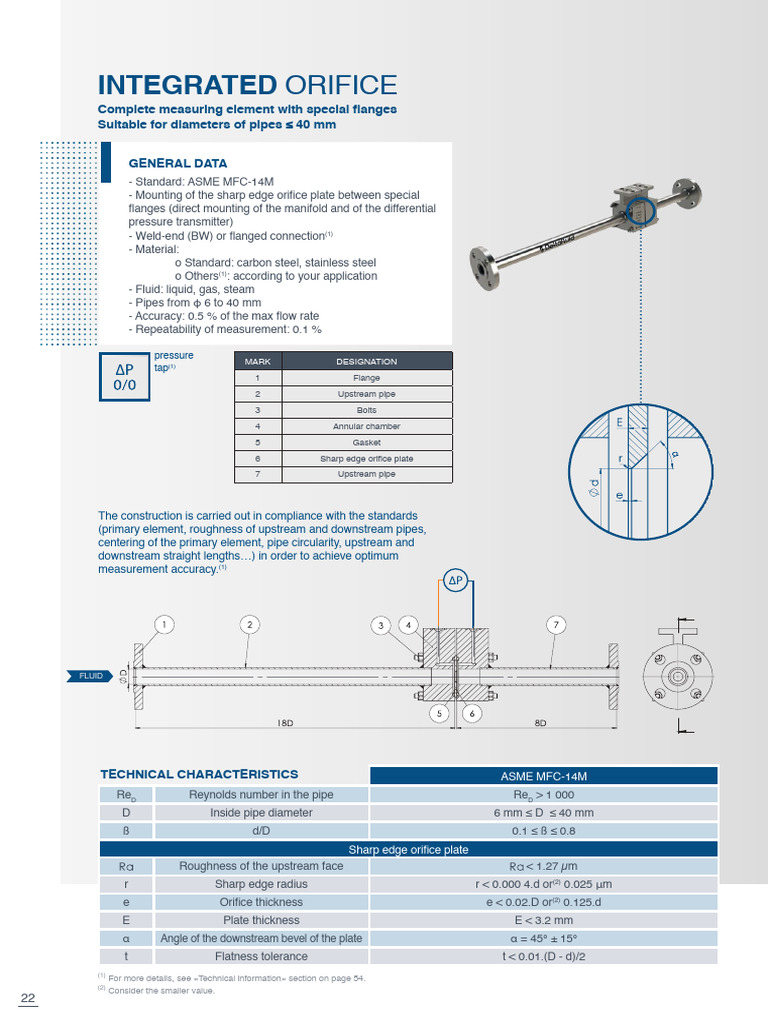 Deltafluid Ds Integrated Orifice | PDF | Pipe (Fluid Conveyance) | Continuum Mechanics