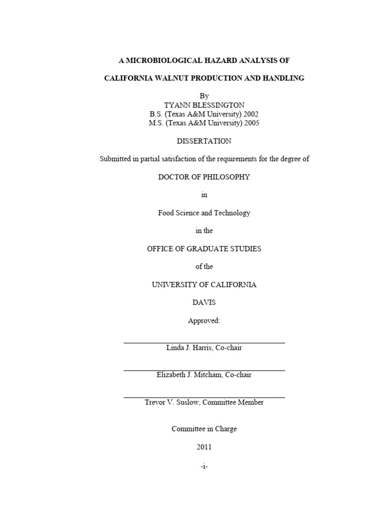 Microbiological Hazards in Walnut Production | PDF | Escherichia Coli ...