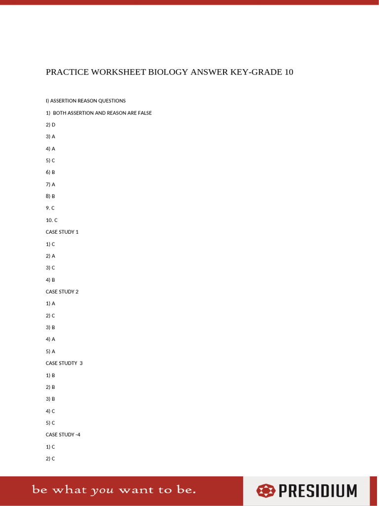 Answer Key - Worksheet 3 Practice Worksheet Biology Answer Key Grade 10 ...