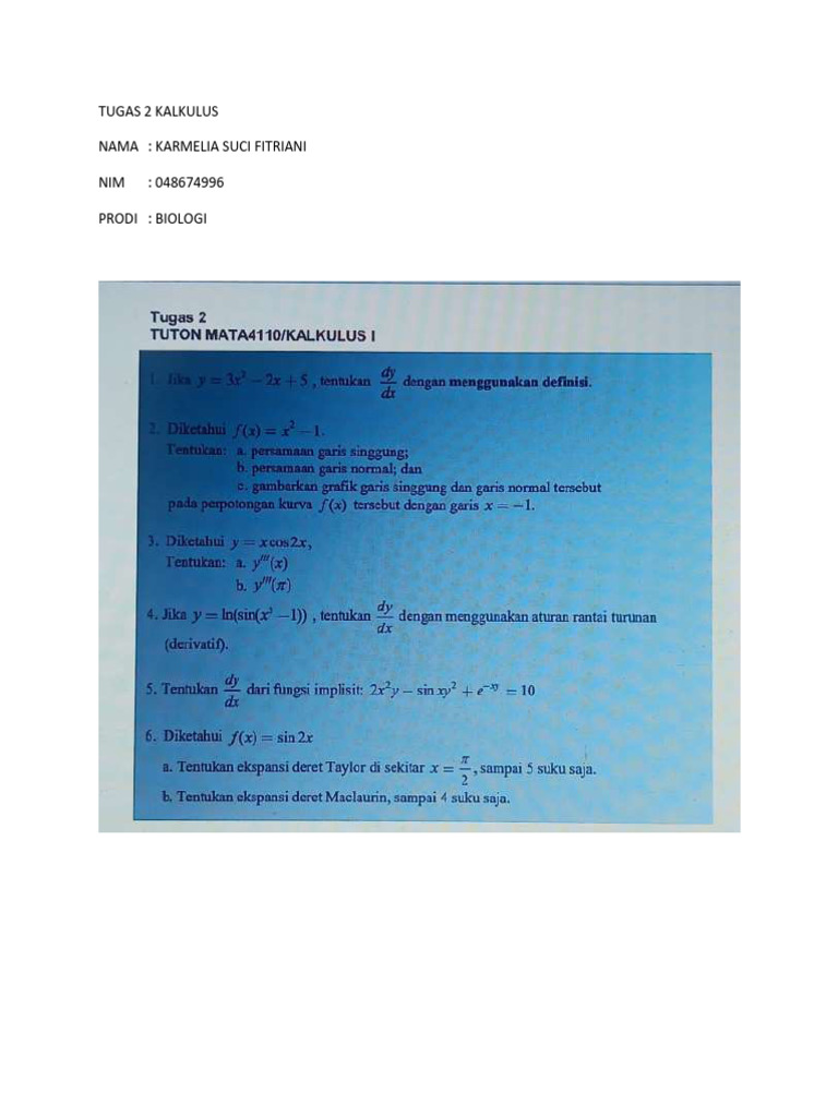 Tugas Kalkulus 2 | PDF