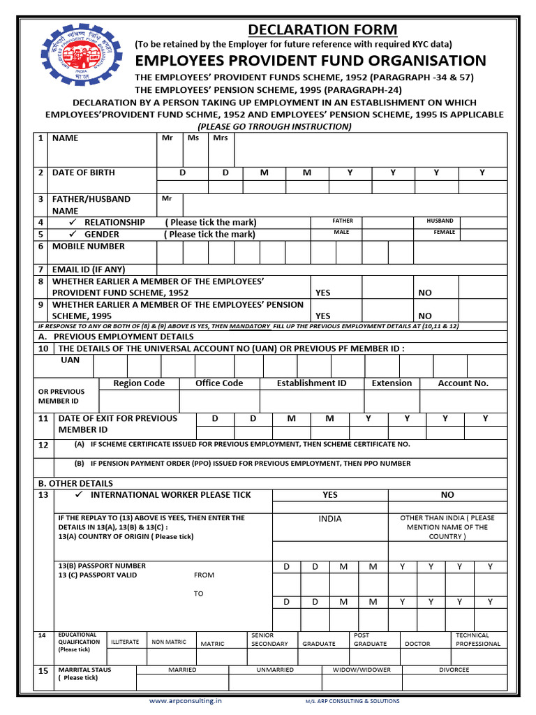 8.1 PF KYC Form | PDF
