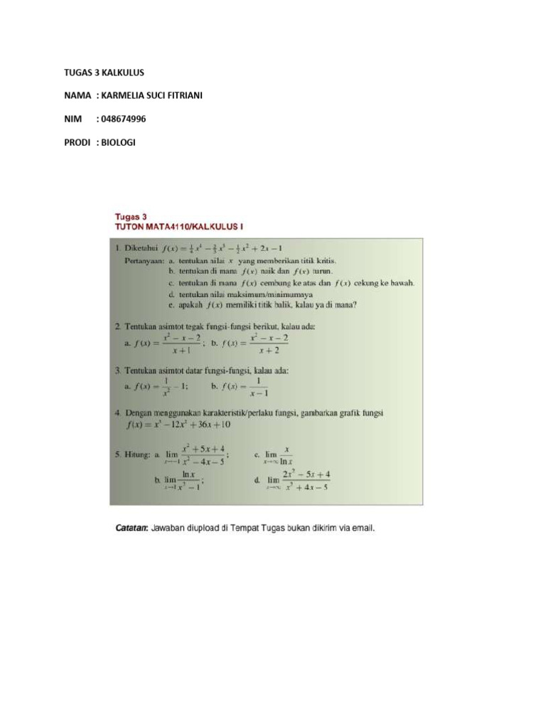 Tugas kalkulus 3 | PDF