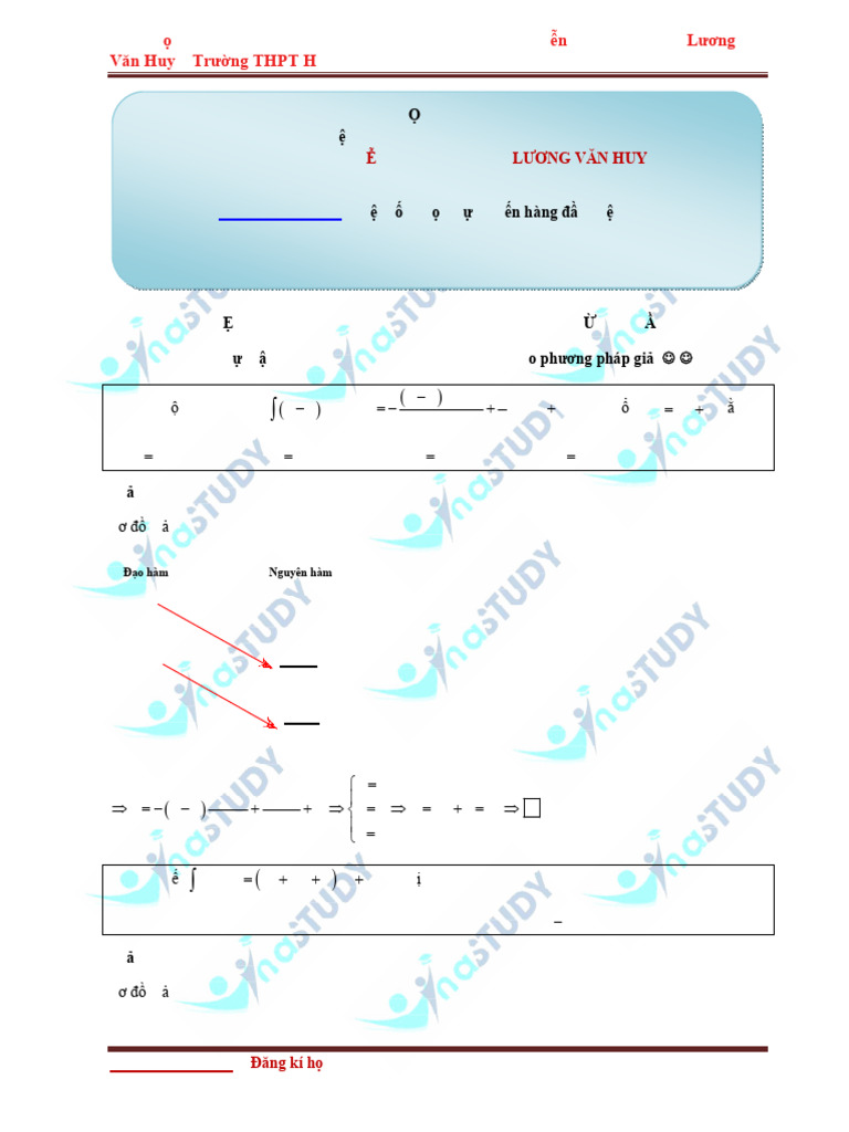 Meo Tinh Nhanh Nguyen Ham Tich Phan Tung Phan | PDF