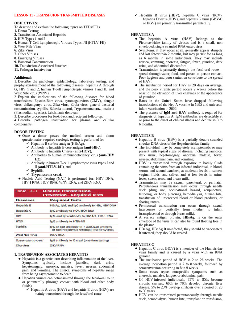 LESSON 11 | PDF | Hepatitis B | Hepatitis