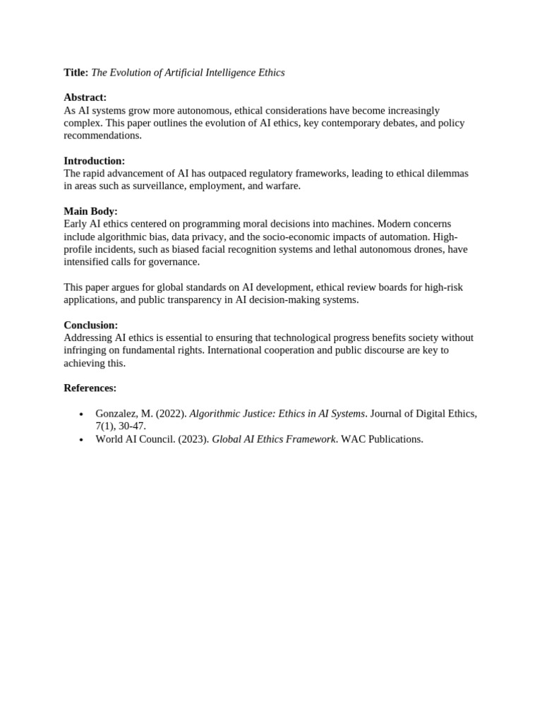 The Evolution of Artificial Intelligence Ethics | PDF