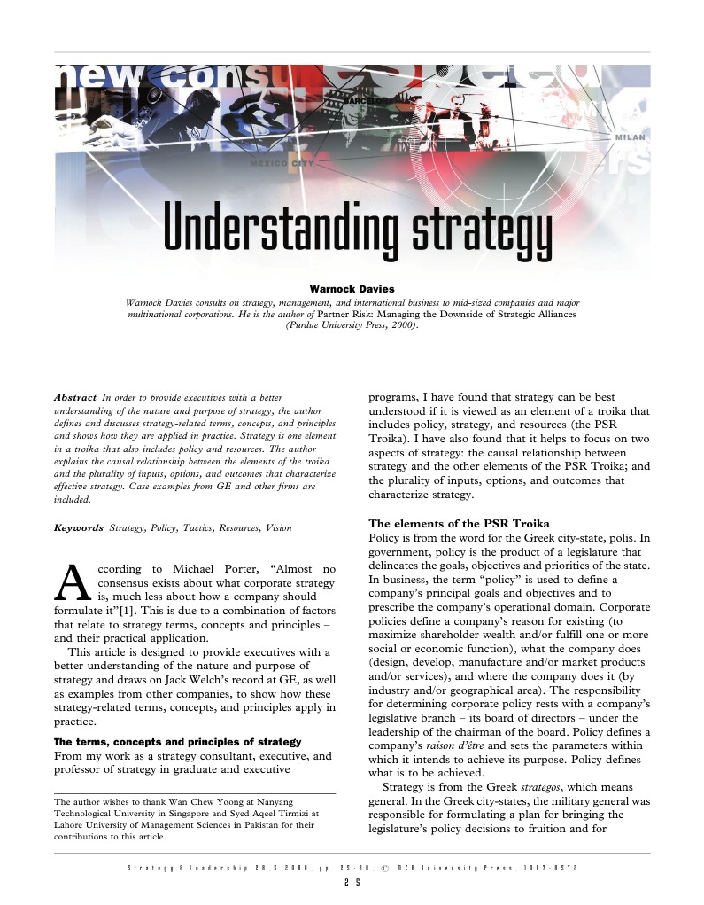 Understanding Strategy | PDF | Strategic Management | Goal