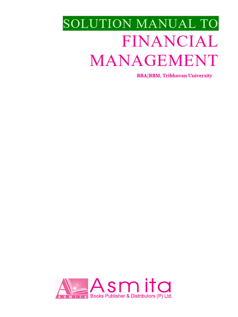 Solution Manual To Financial Management BBA | PDF | Retained Earnings | Equity (Finance)