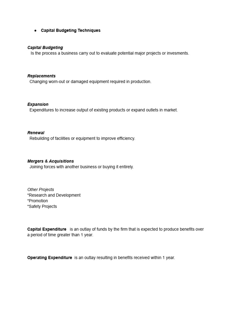 Capitalbudgeting Reviewer Pdf Net Present Value Capital Budgeting