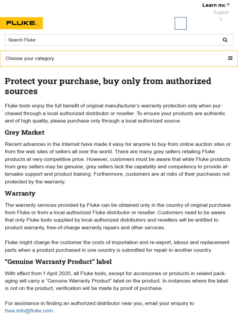 Protect Your Purchase, Buy Only From Authorized Sources | PDF