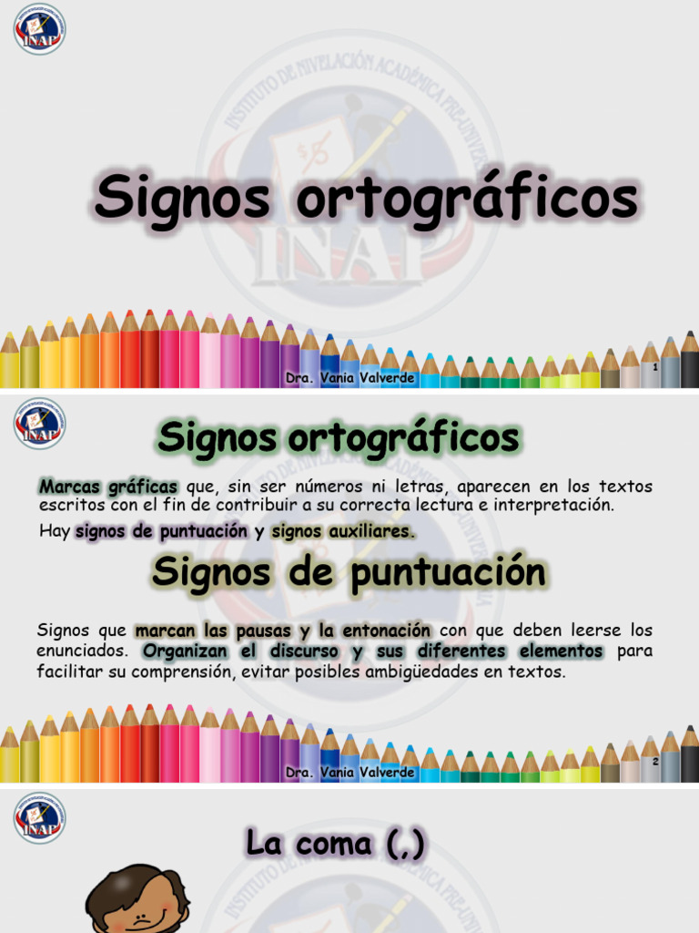 Signos ortográficos y su uso aclaratorio | PDF | Coma | Comillas