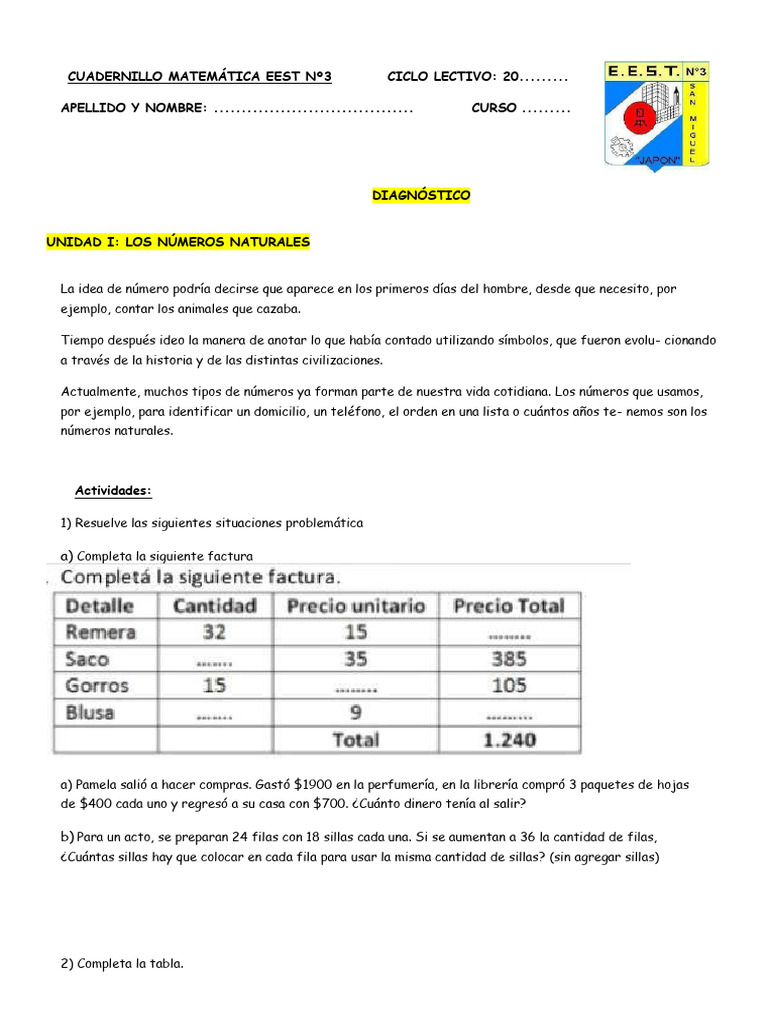 2025 CUADERNILLO MATEM-TICA 1- A- | PDF | Polígono | Triángulo