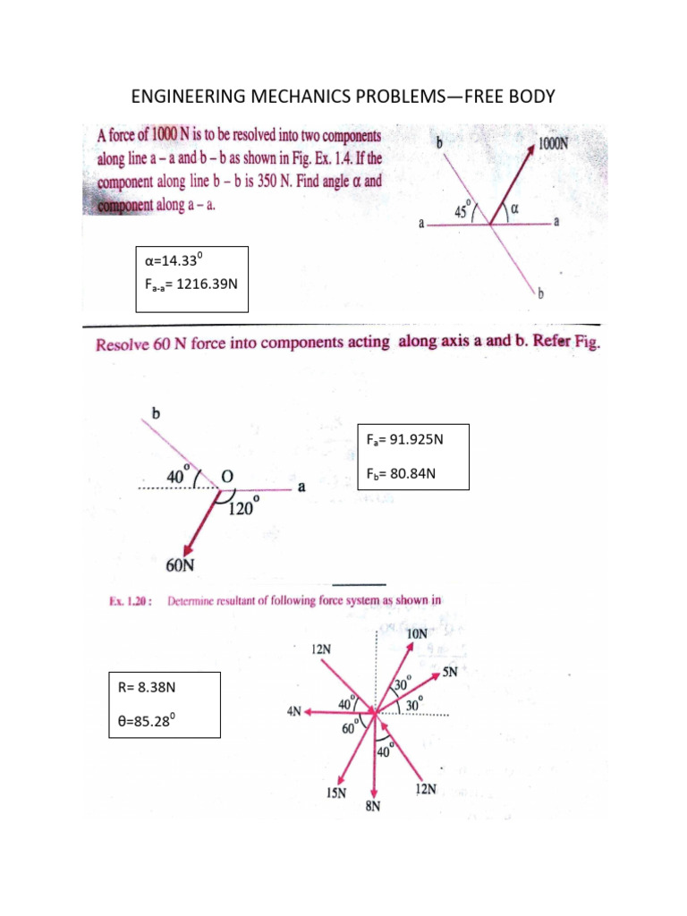 Engineering Mechanics Problem Set | PDF | Mechanics | Classical Mechanics