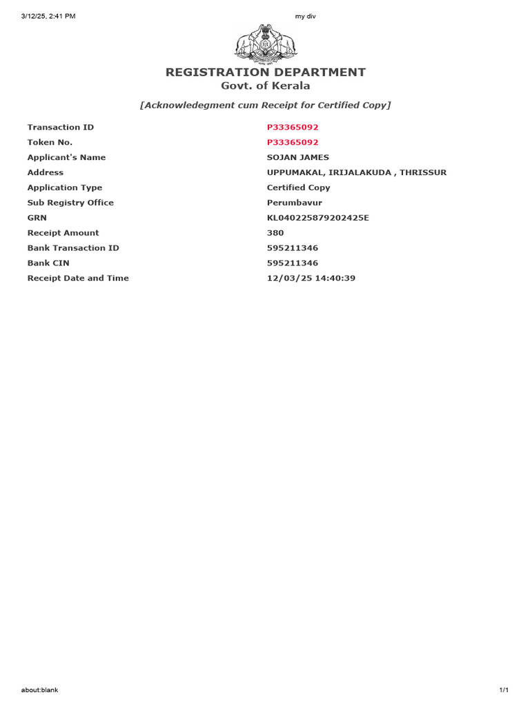 Certified Copy Payslip | PDF