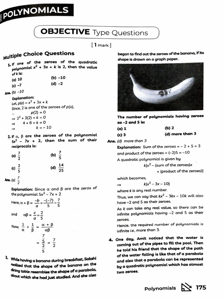 10th Maths Ch2 Polynomials | PDF | Polynomial | Zero Of A Function