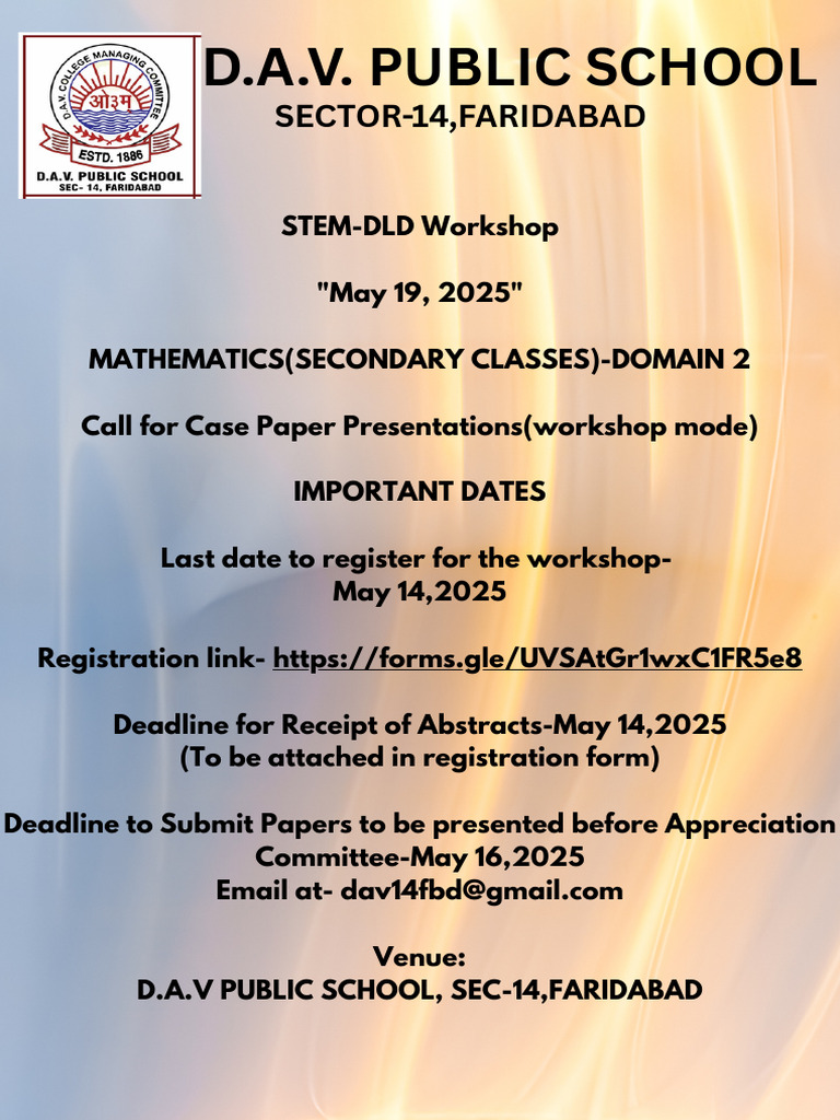 Stem DLD - Mathematics (Secondary) - 19 May 2025 - Davps-14 FBD | PDF ...