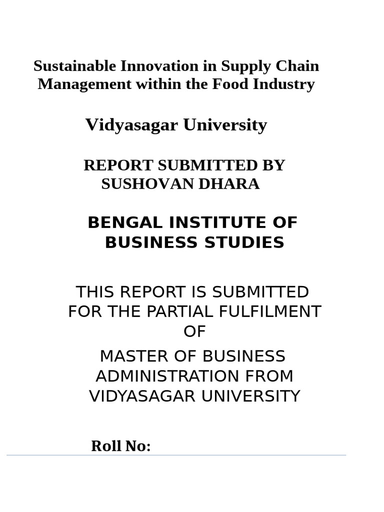 Sushovan Dhara Disertation | PDF | Sustainability | Supply Chain
