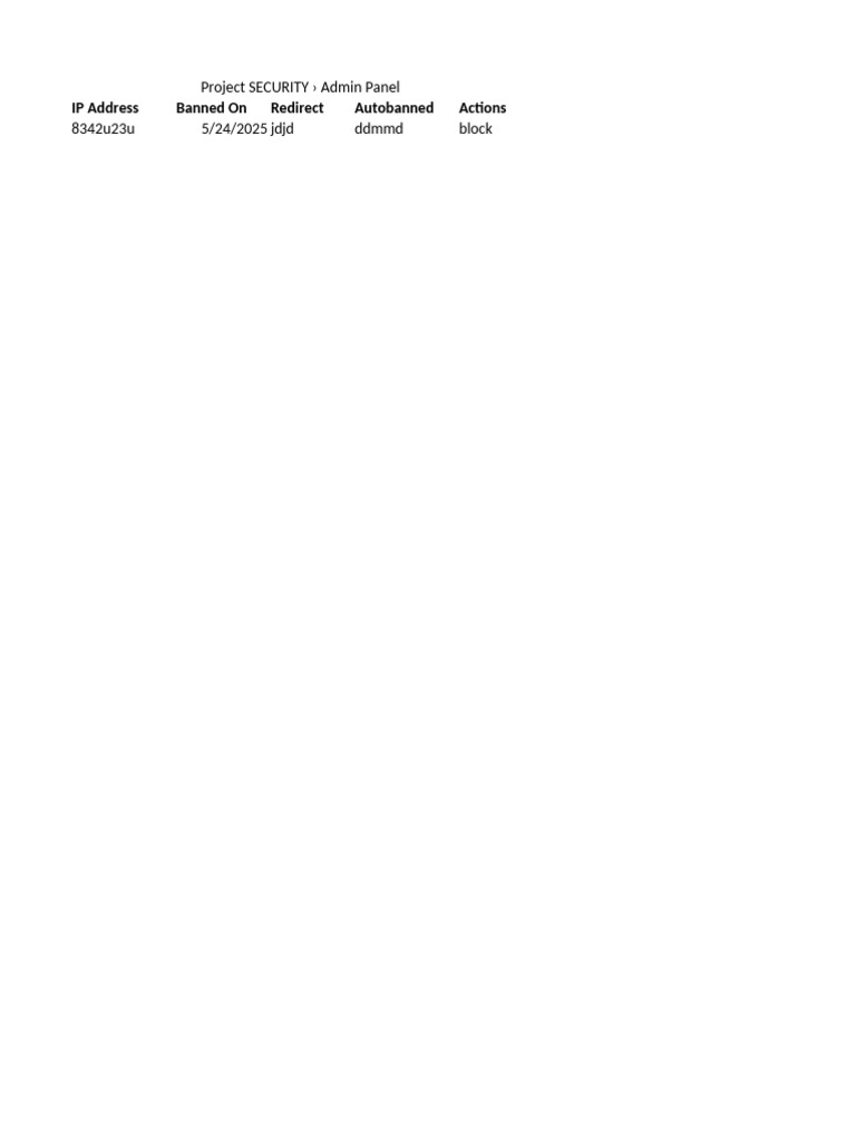 Project SECURITY › Admin Panel | PDF