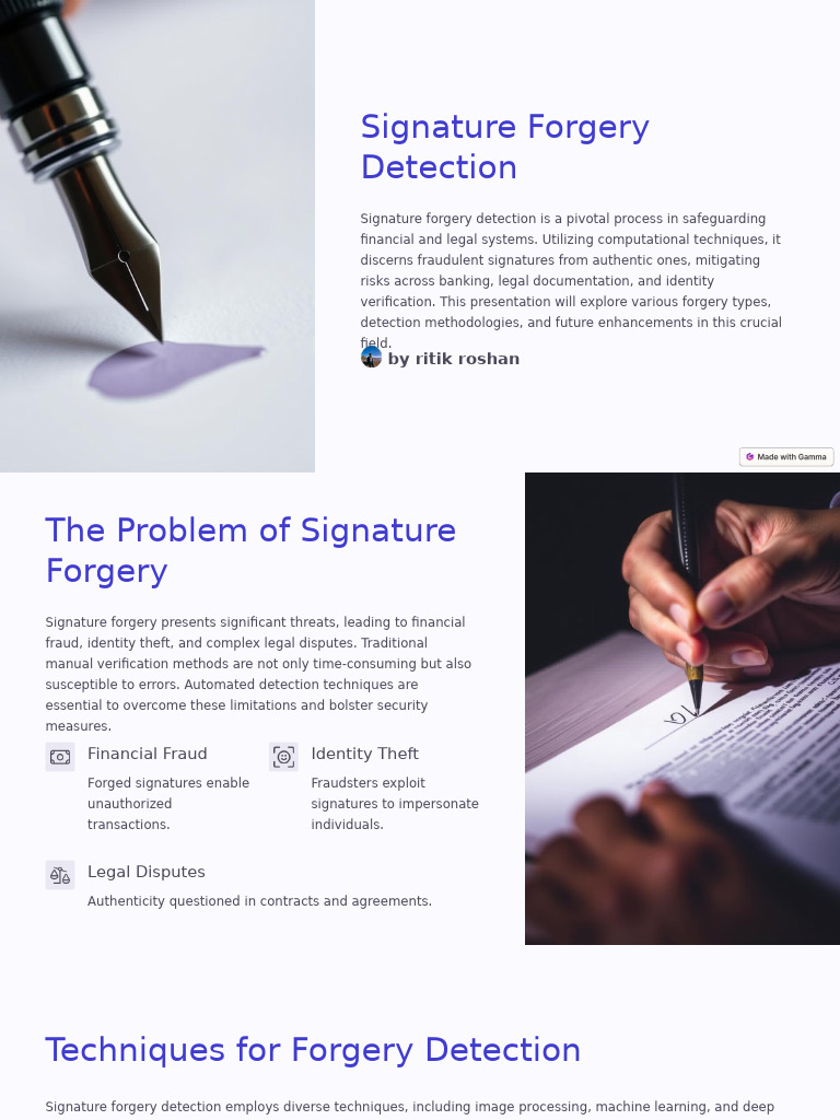 Signature Forgery Detection Techniques | PDF | Authentication | Machine ...