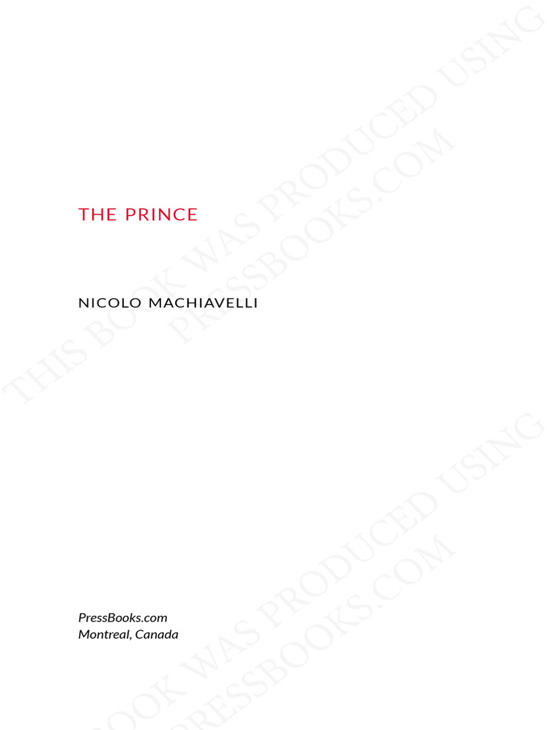 The Prince by Niccolò Machiavelli | PDF | The Prince | Niccolò Machiavelli