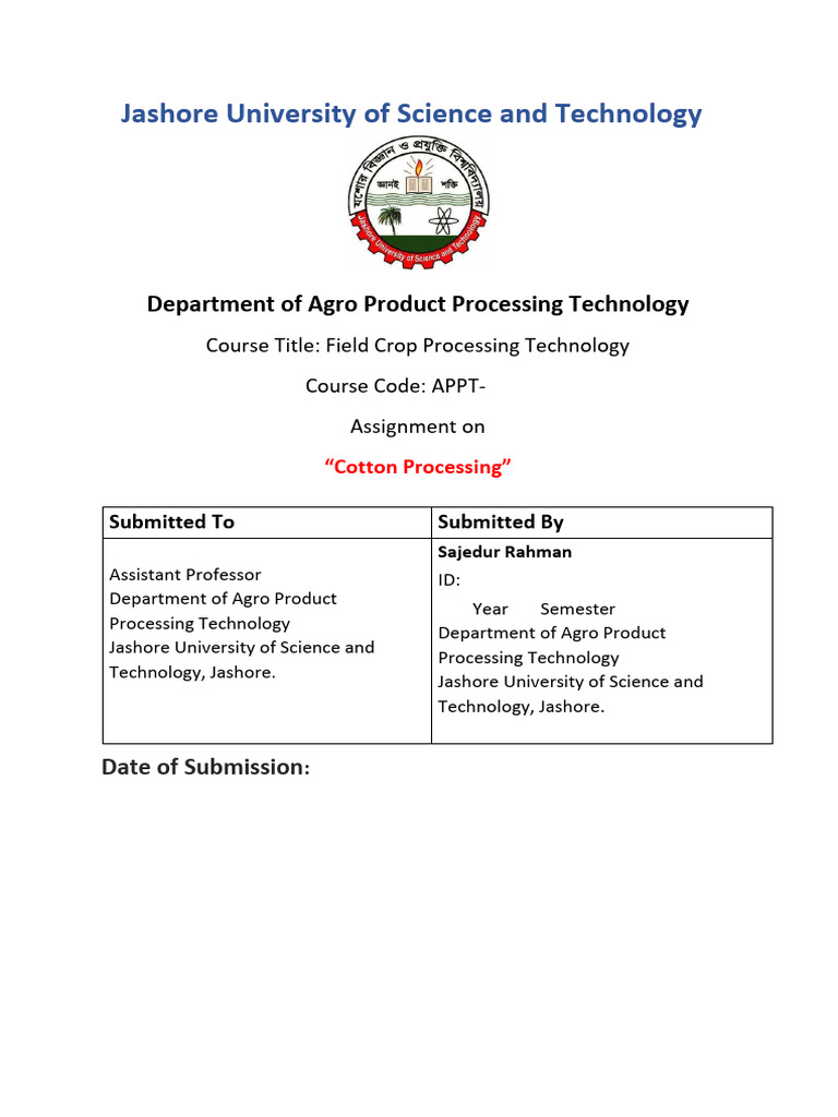 Cotton Processing Steps Overview | PDF | Cotton | Spinning (Textiles)