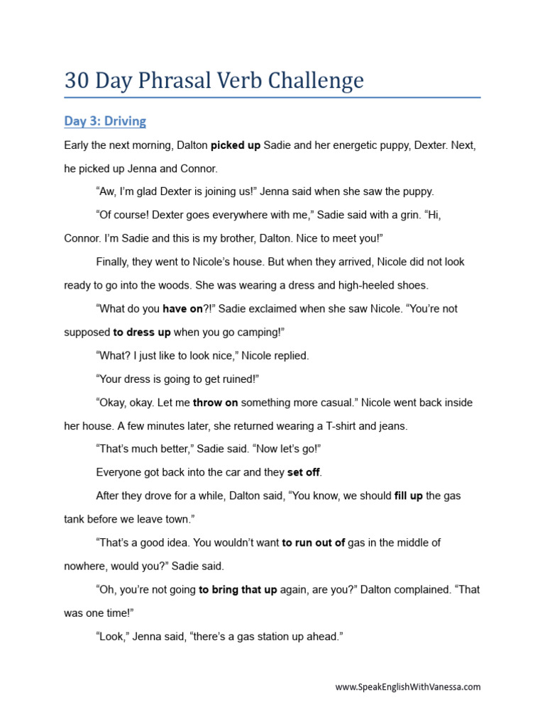 Day 3 - 30 Day Phrasal Verb Challenge | PDF | Clothing
