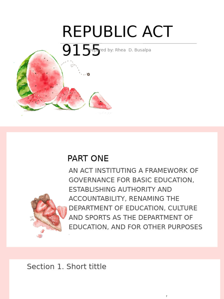 TTP-republic Act 9155 | PDF | Learning | Teachers