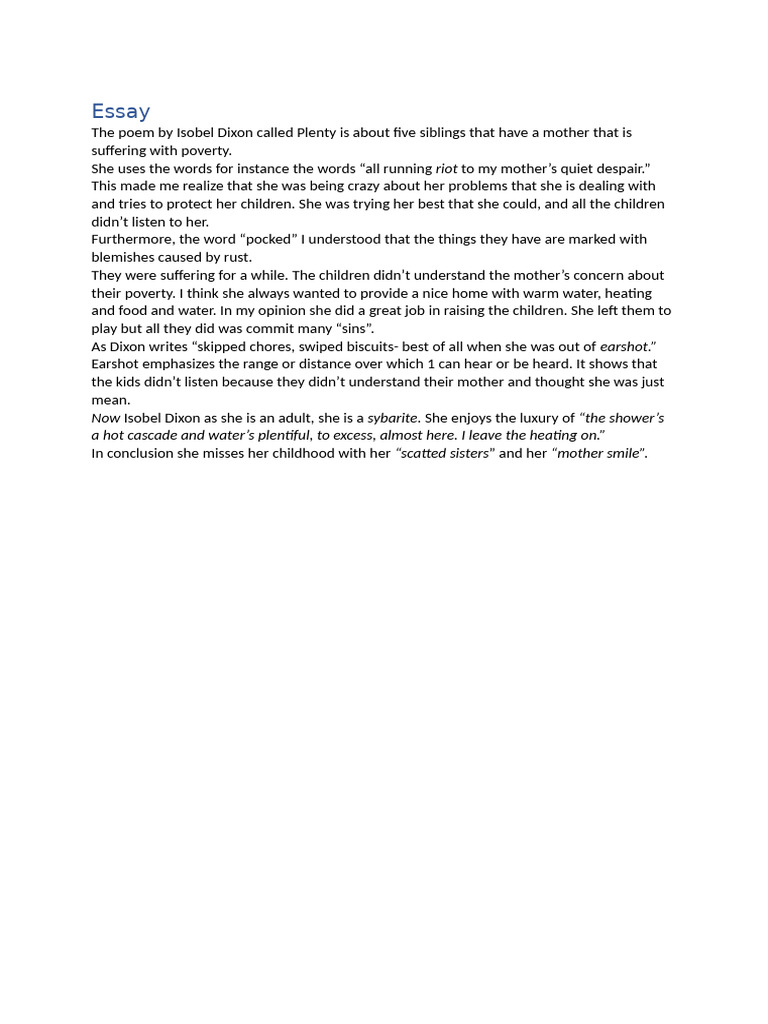 Plenty Isobel D | PDF