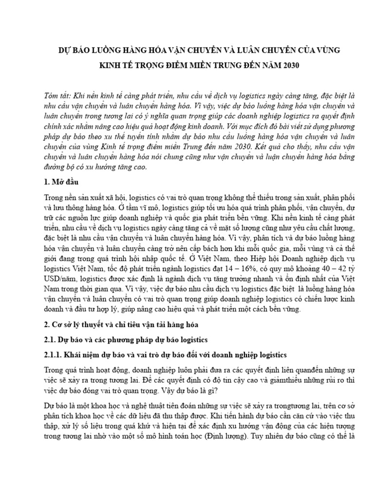 Dá»° BÃ O LUá» NG HÃ NG HÃ A Váº¬N CHUYá» N VÃ LUÃ N CHUYá» N Cá»¦A VÃ NG | PDF