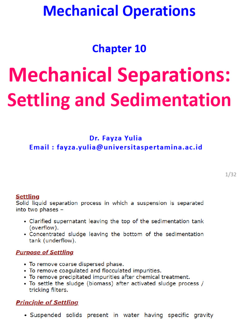Sedimentation | PDF | Viscosity | Density