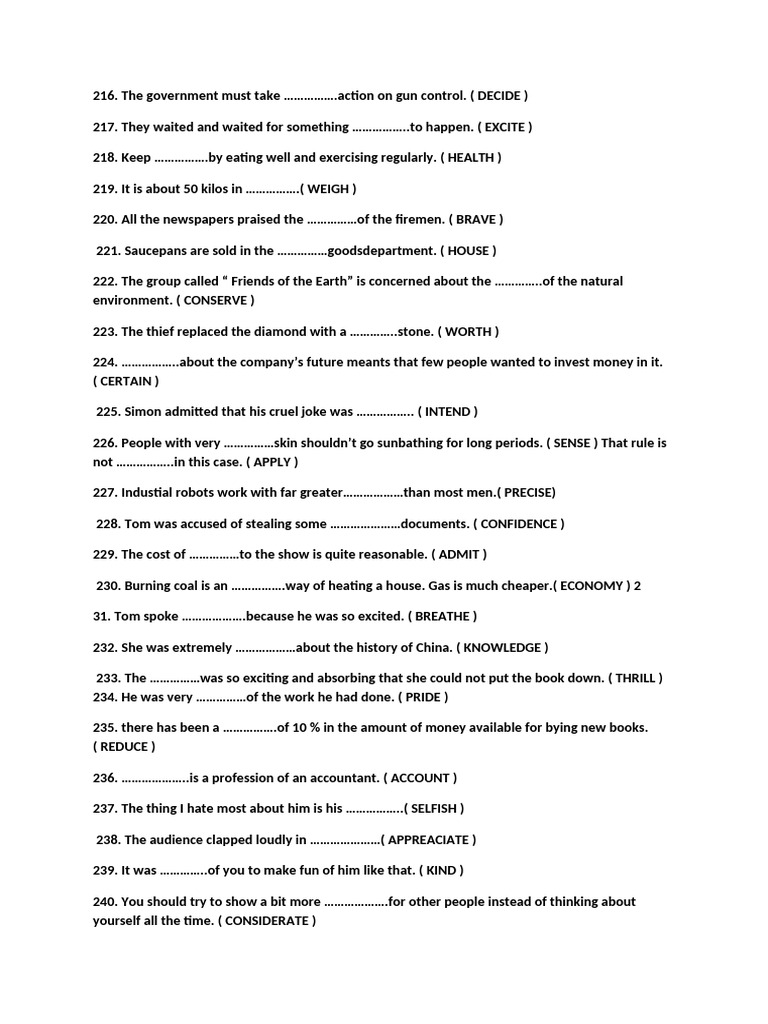 give the correct form of word | PDF