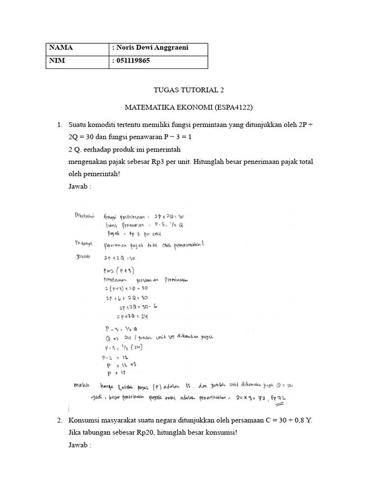 Tugas Tutorial 2 Nmatematika | PDF