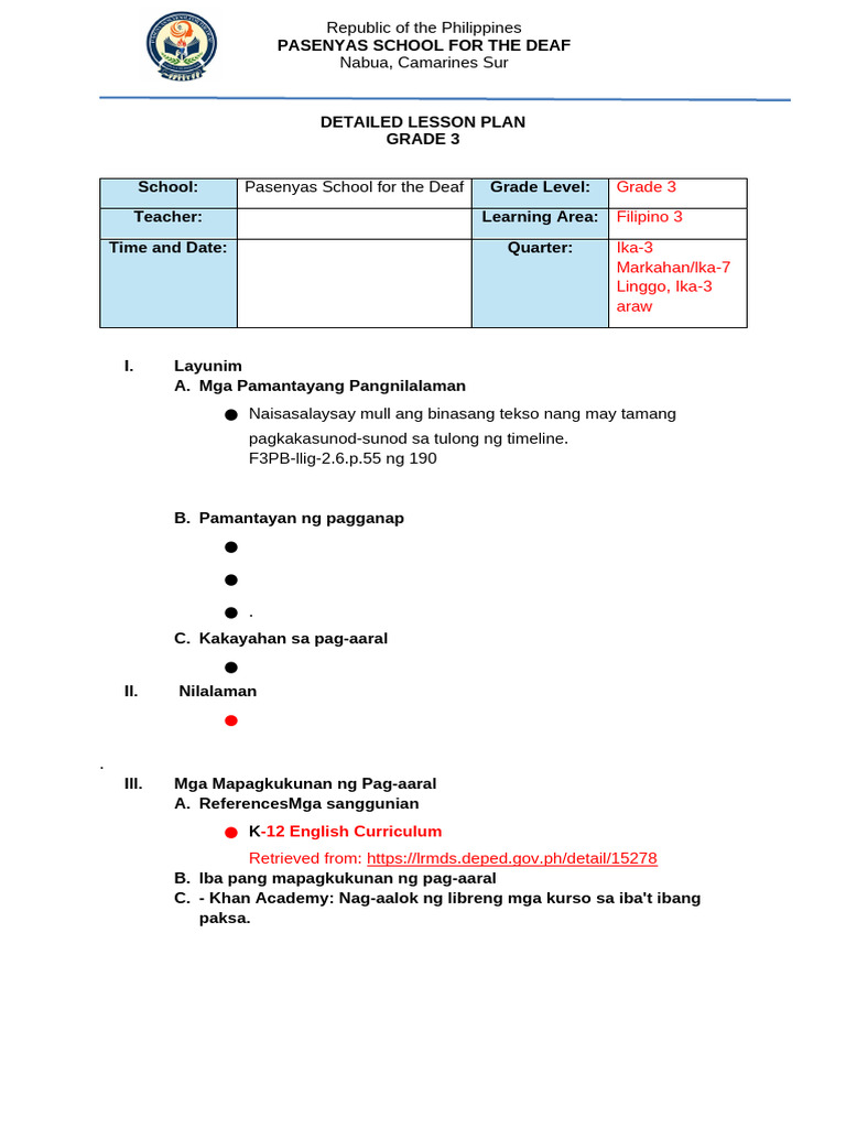 Format-Detailed Lesson Plan | PDF