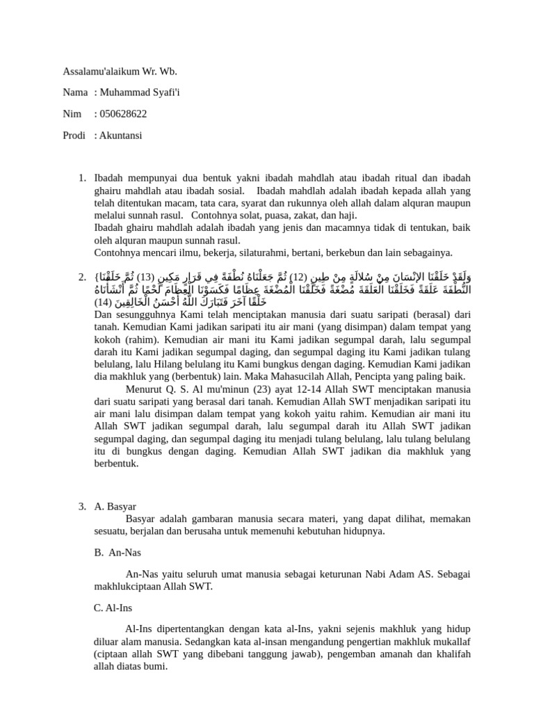 Tugas 1 Pai Muhammad Syafii | PDF