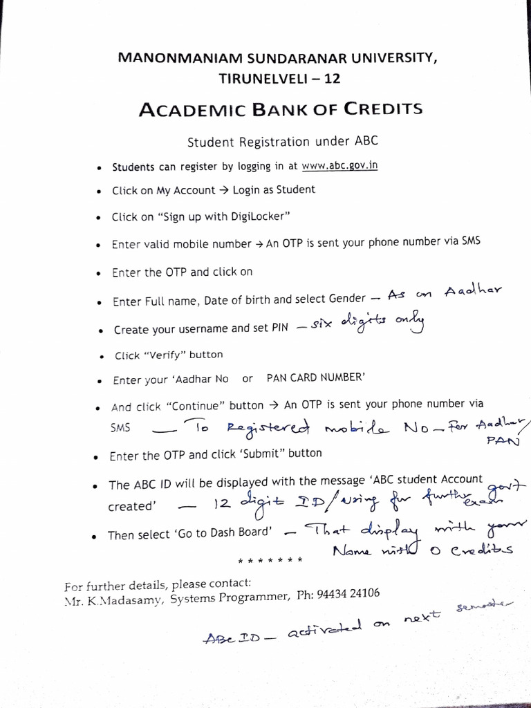 ABC ID student Guidelines | PDF