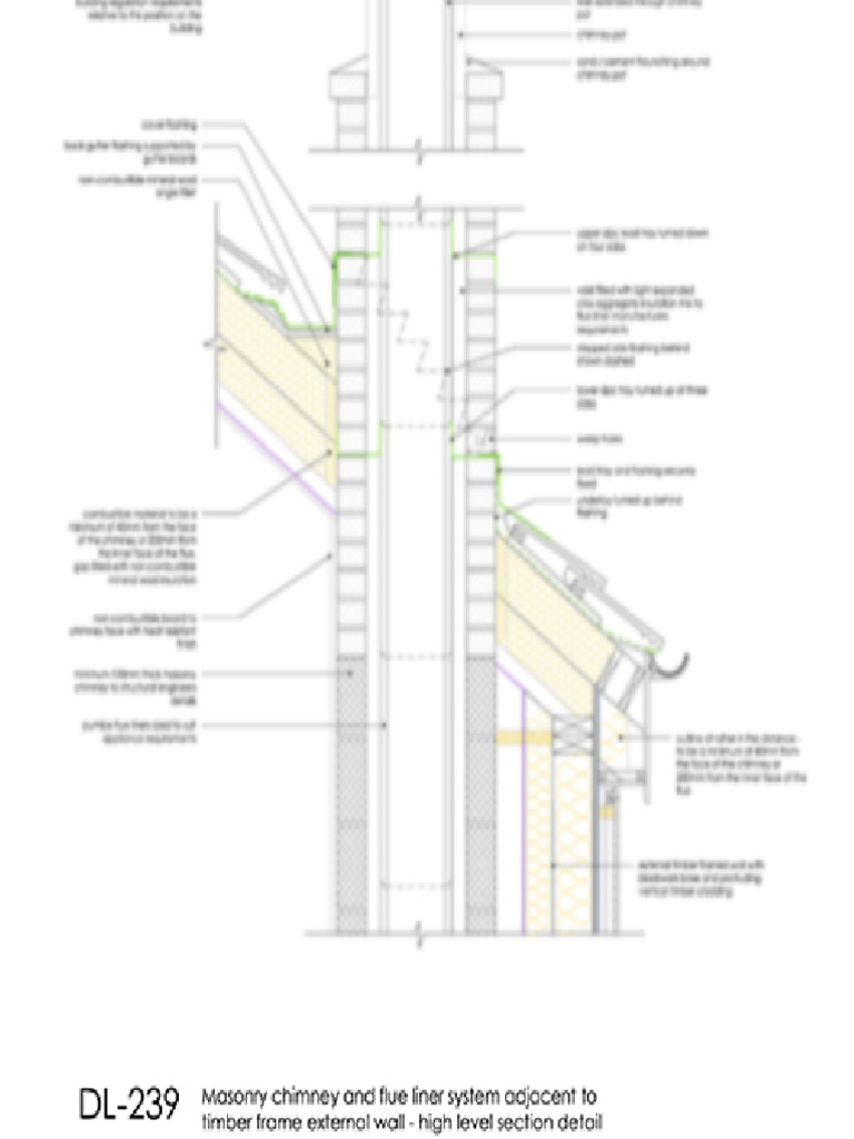 DL239 Masonry Chimney Timber Frame Wall High Level Detail | PDF