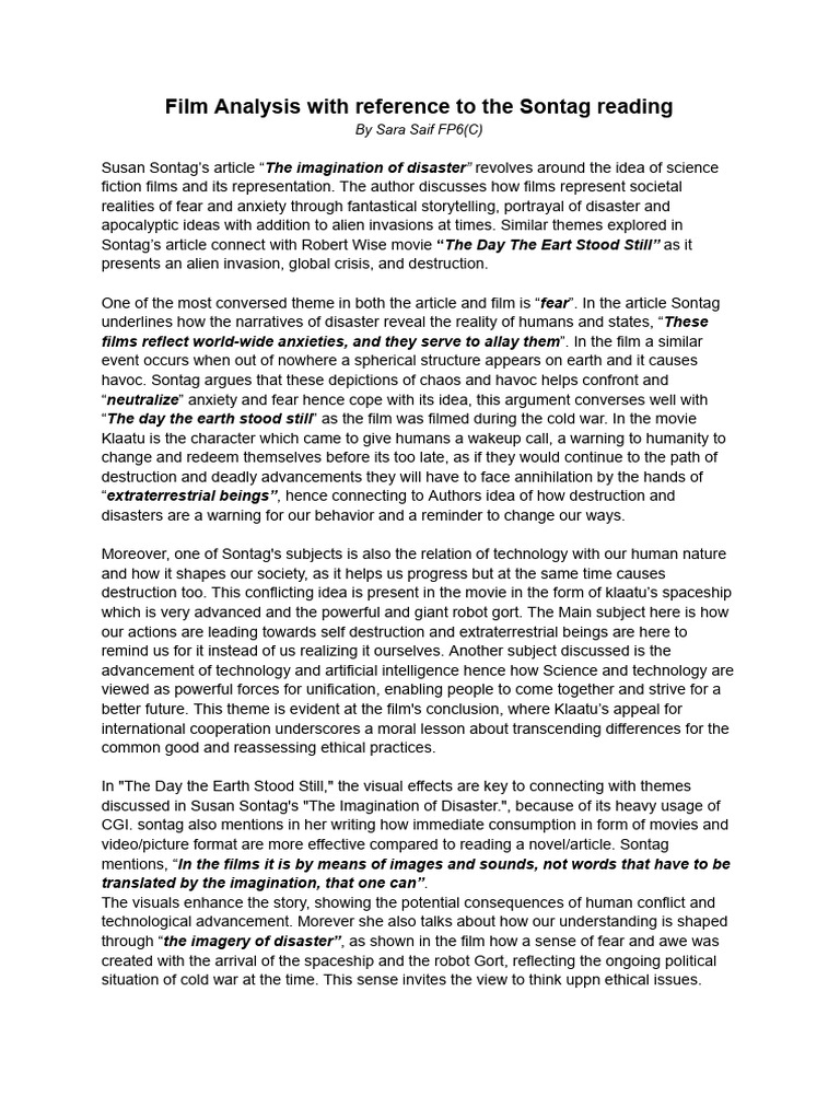 The Imagination of Disaster Film Analysis | PDF | Alien Invasion ...