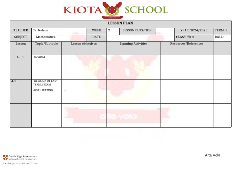 LESSON PLAN yr 4 wk 1 | PDF