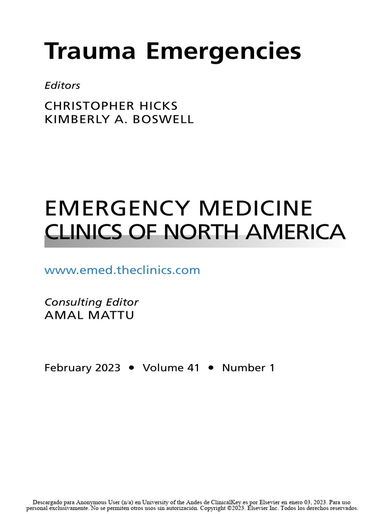 Trauma Emergencies Emergency Medicine Clinics of N 250502 114405 | PDF ...