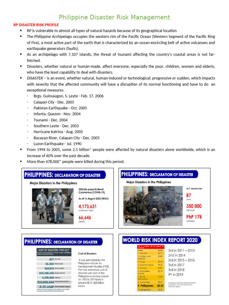 Philippine Disaster Risk Management | PDF | Natural Disasters | Earthquakes