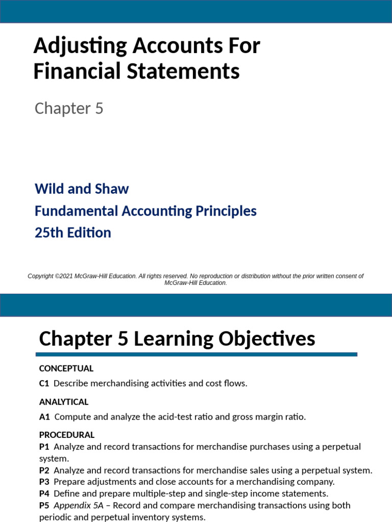 Wild Fap 25e ch05 PPT Accessible | PDF | Debits And Credits | Expense