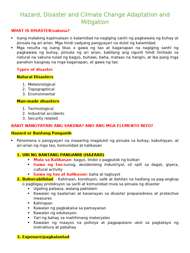 Hazard, Disaster and Climate Change Adaptation and Mitigation | PDF