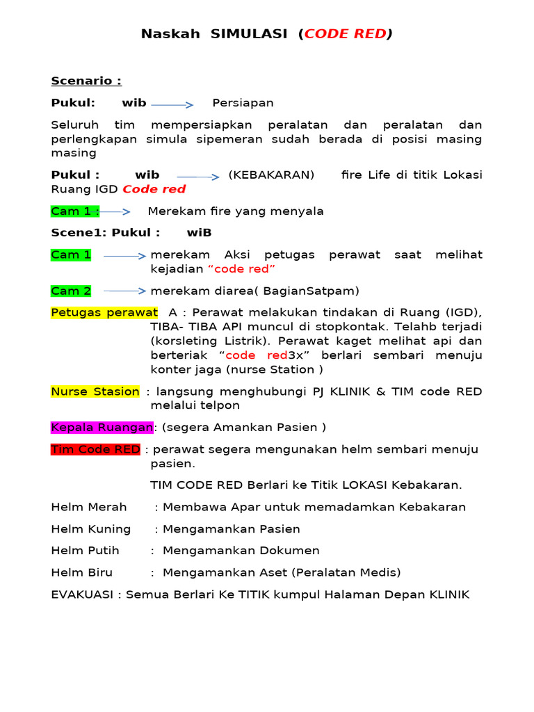 Naskah-SIMULASI CODE RED | PDF