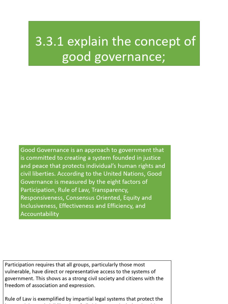 Understanding Good Governance Principles | PDF