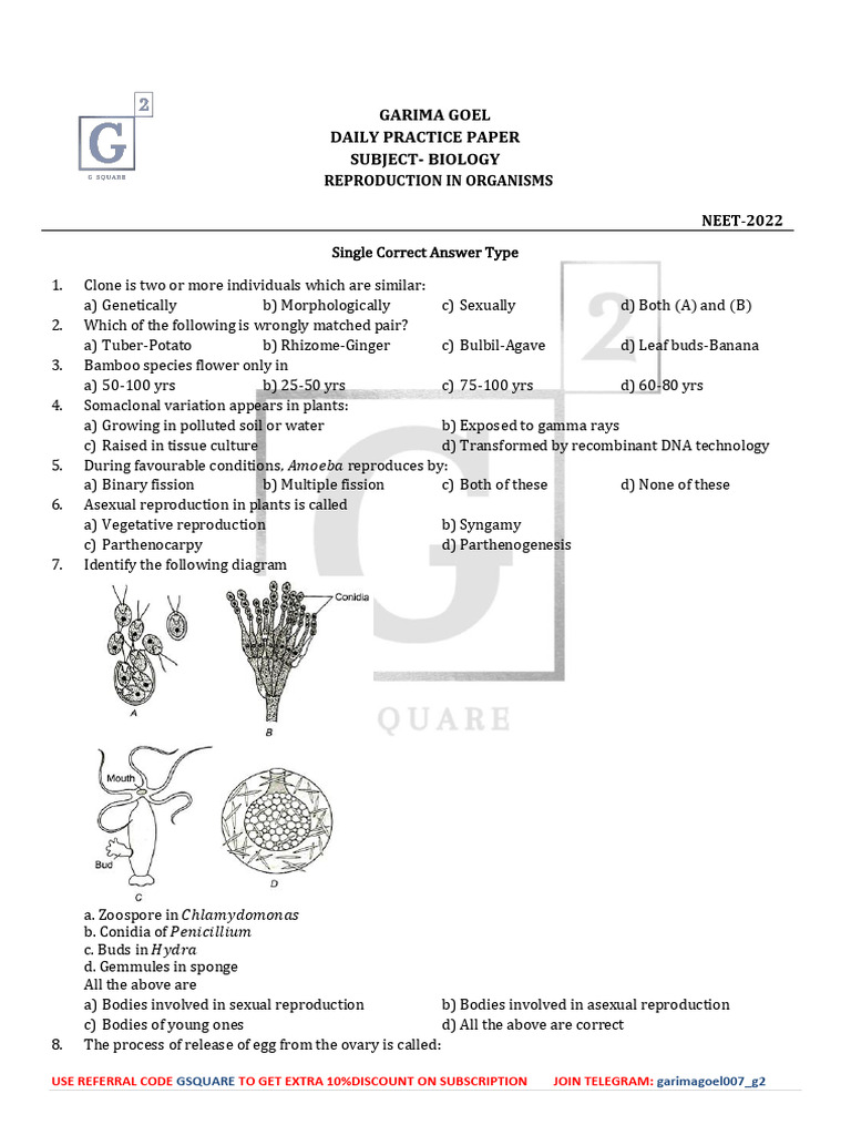 Reproduction in Organisms@g2 | PDF | Reproduction | Sexual Reproduction