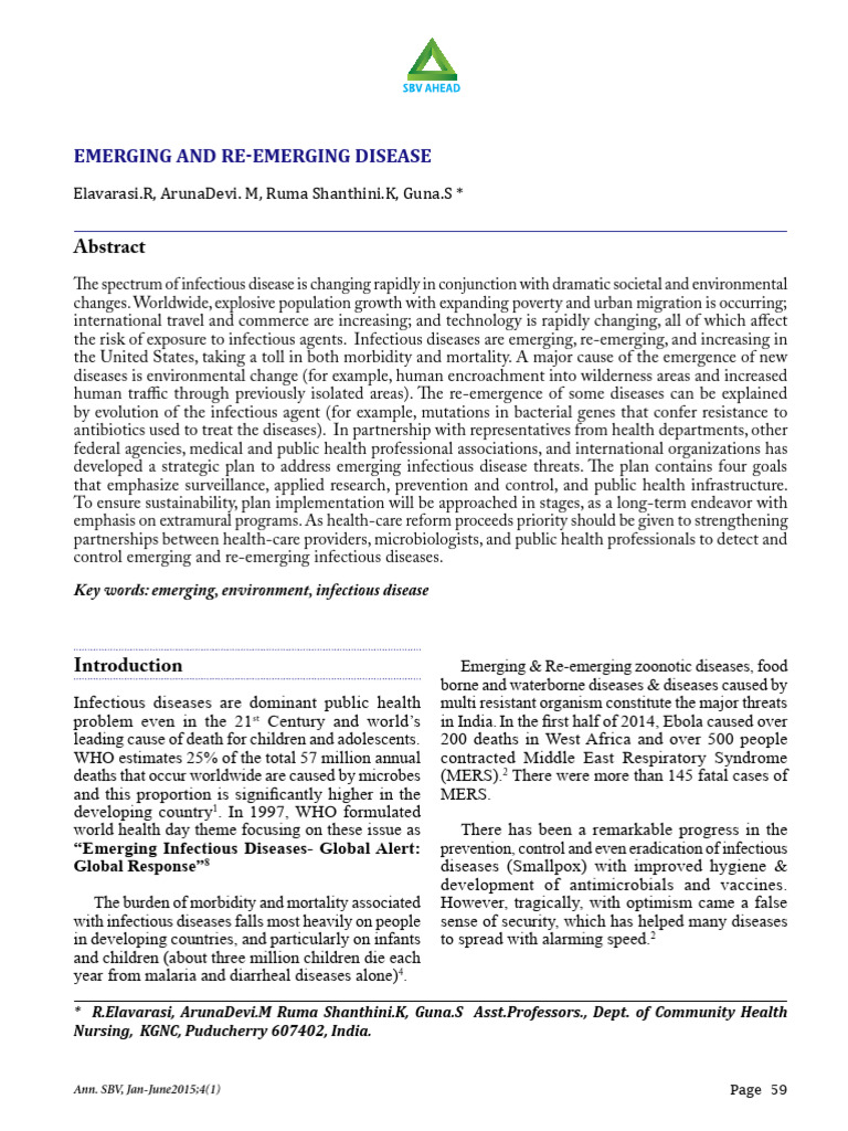 emerg | PDF | Infection | Virus