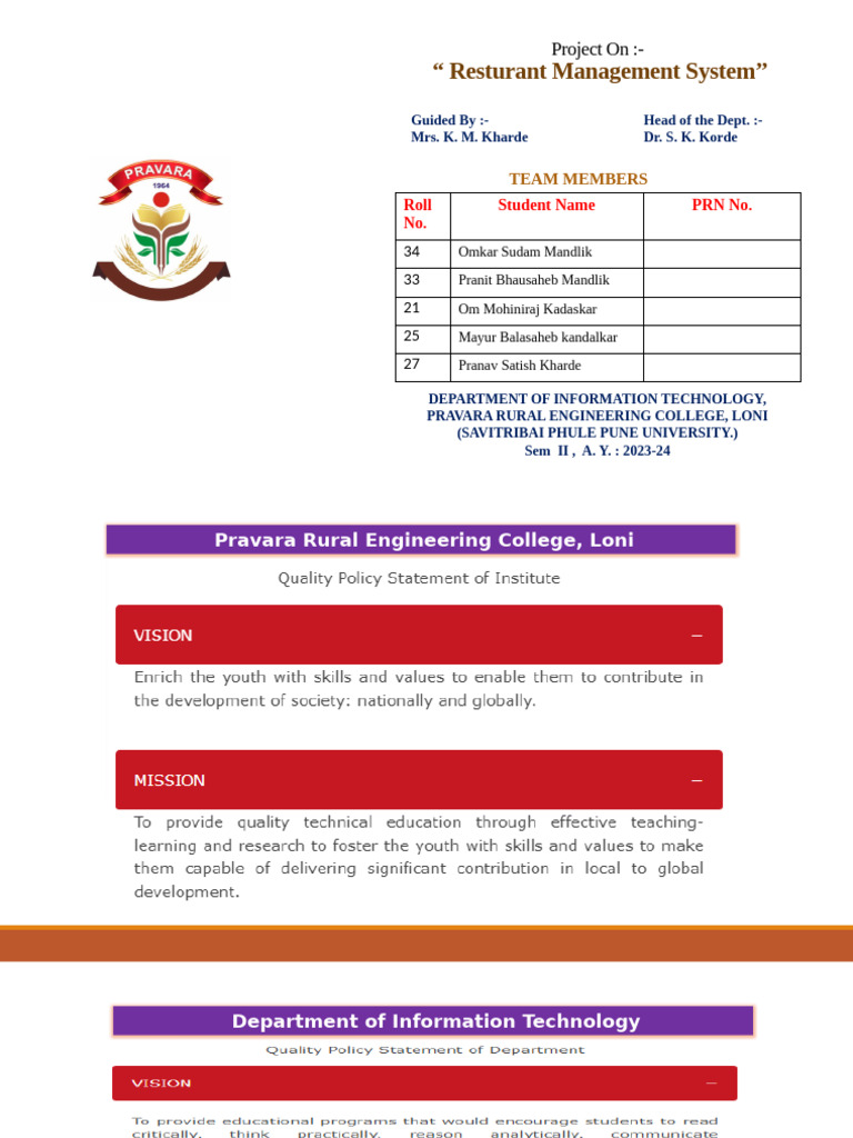 Restaurant Management System Presentation3e | PDF | Databases | Cybercrime