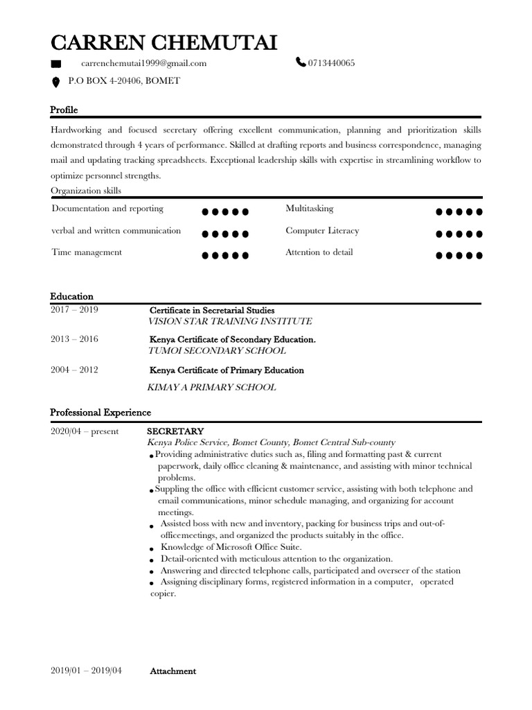 CARREN-CHEMUTAI-CV-Resume | PDF | Software | Computing